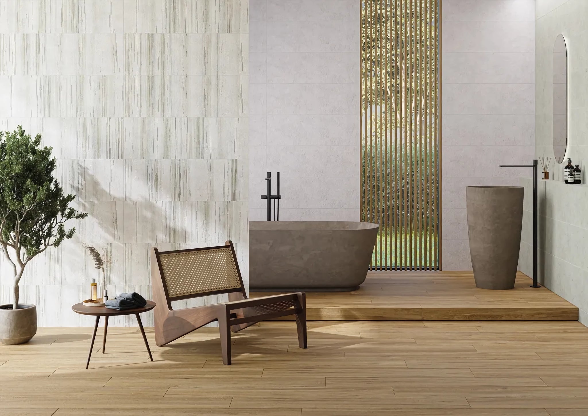 KERABEN Iba Botanical Concepto Lino - 12" x 36" - (11.65 Sqft - 4 pcs ...